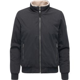 Outdoorjacke Ragwear "Coogie YOUMODO", Damen, Gr. L (40), schwarz, Obermaterial: 68% Baumwolle, 32% Nylon; Innenfutter: 100% Polyester; Wattierung: 100% Polyester, gerade h&uuml;ftbedeckend, hoch geschlossener Ausschnitt, &Auml;rmel ohne &Auml;rmelschlitz Rippstrickb&uuml;ndchen, Jacken Outdoorjacke, Damen Jacke mit hohem Stehkragen