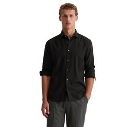 Marc O'Polo Langarmhemd MARC O'POLO "aus Bio-Baumwoll-Twill", Herren, Gr. L, Normalgrößen, schwarz, Obermaterial: 100% Baumwolle, unifarben, figurbetont normal, Doppelmanschette, Hemden