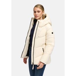 Winterjacke Marikoo "Kwamee", Damen, Gr. L, cream, Obermaterial: 92% Nylon, 8% Elasthan; Innenseite: 100% Polyester; Futter: 100% Polyester; Wattierung: 100% Polyester, Jacken Winterjacke, Schr&auml;g gesteppte Winterjacke mit fester Kapuze