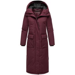Wintermantel Navahoo "Wolkenfrost XIV", Damen, Gr. L (40), weinrot, Obermaterial: 100% Polyester, Futter: 100% Polyester, Wattierung: 100% Polyester, Ärmelfutter: 100% Polyester, figurumspielend ca. Mitte Wade, hoch geschlossener Ausschnitt, Ärmel ohne Ärmelschlitz Rippstrickbündchen, Mäntel, Extralanger Damen Mantel mit Kapuze