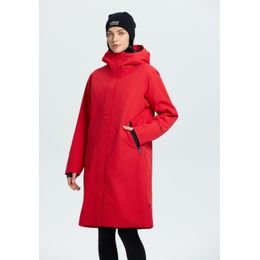 Outdoorjacke Rukka "Rukka Mantel Valakka", Damen, Gr. 40, klassisch rot, 100% Polyester, Jacken Outdoorjacke
