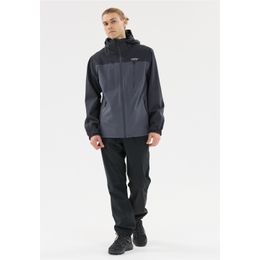 Outdoorjacke WEATHER REPORT "DELTON W-PRO15000", Herren, Gr. S, anthrazit, schwarz, 94% Polyester, 6% Elasthan, bedruckt, mehrfarbig, normal, hoch geschlossener Ausschnitt, Jacken Outdoorjacke, ist atmungsaktiv, wasser- und winddicht