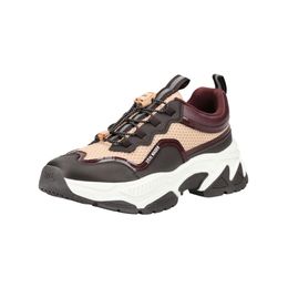 Sneaker Steve Madden "Steve Madden Sneaker Lederimitat/Textil", Damen, Gr. 37, braun (braun, rot), Lederimitat, Textil, Schuhe Sneaker
