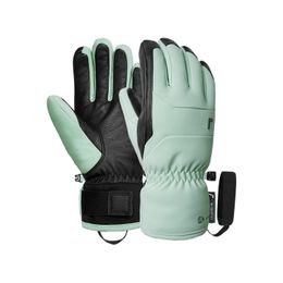 Skihandschuhe Reusch "Mesa R-TEX XT", Damen, Gr. 8, hellgr&uuml;n, 41% Polyester, 27% Wolle, 15% Ziegenleder, 14% Polyamid, 3% Elasthan, mehrfarbig, Handschuhe, mit wasser- und winddichter R-TEX XT-Membran