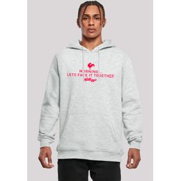 Kapuzenpullover F4NT4STIC "Kellogg's Breakfast Cereals Morning Lets Face It", Herren, Gr. L, erdgrau, Obermaterial: 65% Baumwolle, 35% Polyester, slim fit, Pullover Kapuzenpullover, Premium Qualit&auml;t