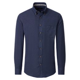 Langarmhemd Casamoda "Casamoda Freizeithemd uni", Herren, Gr. 3XL, Normalgrößen, blau, 100% Baumwolle, unifarben, lässig geschnitten, Hemden