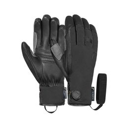 Skihandschuhe Reusch "Explorer Fidlock R-TEX XT", Damen, Gr. 9.5, schwarz, 40% Ziegenleder, 30% Polyamid, 20% Polyester, 7% Polyurethan, 3% Elasthan, unifarben, Handschuhe, mit wasserdichter und atmungsaktiver Funktion