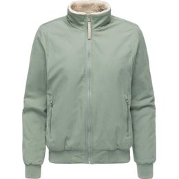 Outdoorjacke Ragwear "Coogie YOUMODO", Damen, Gr. S (36), graugr&uuml;n, Obermaterial: 68% Baumwolle, 32% Nylon. Innenfutter: 100% Polyester. Wattierung: 100% Polyester, gerade h&uuml;ftbedeckend, hoch geschlossener Ausschnitt, &Auml;rmel ohne &Auml;rmelschlitz Rippstrickb&uuml;ndchen, Jacken Outdoorjacke, Damen Jacke mit hohem Stehkragen