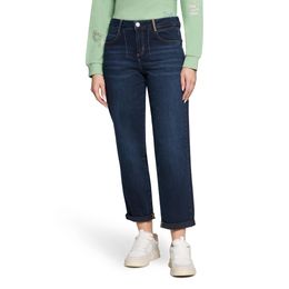 Ankle-Jeans Cartoon "Damen Used Look-Jeans mit Waschung", Damen, Gr. 34, Normalgrößen, blau (dunkelblau), Obermaterial: 98% Baumwolle, 2% Elasthan., loose fit, Jeans
