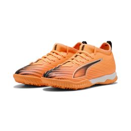 Fu&szlig;ballschuh Puma "ULTRA 6 MATCH TT Mid Fu&szlig;ballschuhe Jugendliche", Kinder, Gr. 37, heat fire schwarz glowing rot orange, Obermaterial: Synthetik, Textil; Futter: Synthetik, Textil; Innensohle: Textil; Laufsohle: Gummi, Schuhe Fu&szlig;ballschuh