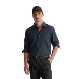 Marc O'Polo Langarmhemd MARC O'POLO "aus leichtem Bio-Baumwoll-Flanell", Herren, Gr. M, Normalgrößen, multi, schwarz navy, Obermaterial: 100% Baumwolle, kariert, regular fit normal, Manschette, Hemden