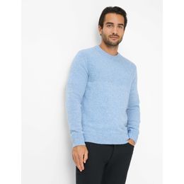 Rundhalspullover Brax "Style RICK", Herren, Gr. L (52), blau, Strick, 80% Wolle, 20% Polyamid, Rundhals, Pullover