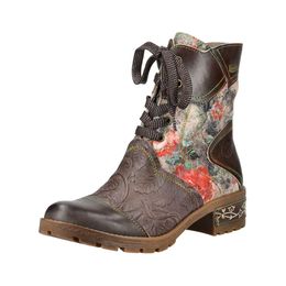 Schn&uuml;rstiefelette Laura Vita "Laura Vita Stiefelette Lederimitat/Textil", Damen, Gr. 36, beige (taupe), Lederimitat, Textil, Schuhe Schn&uuml;rstiefelette