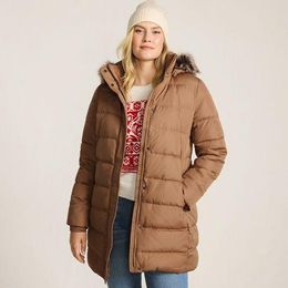 LANDS' END Daunenmantel mit Kapuze, Damen,  Beige, Polyester, by Lands' End