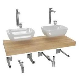 Hansgrohe Dolce Badezimmer-Set mit Waschbecken 120x8x50 cm Eiche Halifax KSETDO18