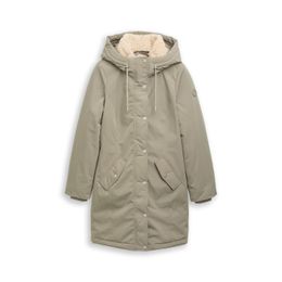 Tom Tailor Damen Winter Parka mit Kapuze, grün, Uni, Gr. XS