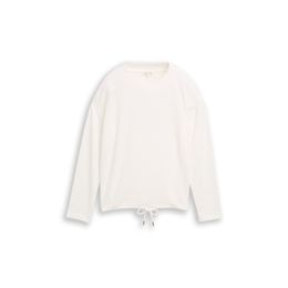 Tom Tailor Damen Loose Fit Sweatshirt, wei&szlig;, Uni, Gr. XS