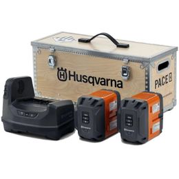 Husqvarna Akku-Pack / inkl. 2 Akkus, Ladeger&auml;t und Transportbox