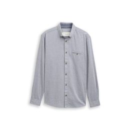 Tom Tailor Herren Regular Fit Hemd aus Baumwolle, blau, Uni, Gr. XXL