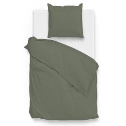ZO HOME Bettwäsche »Satinado« 1 Stk. tlg. Bettwäsche aus 100% Baumwolle, hochwertige Mako-Satin army green Obermaterial: 100% Baumwolle B/L: 135 cm...