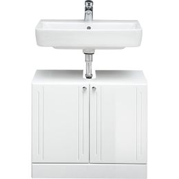 SAPHIR Waschbeckenunterschrank &raquo;Quickset 955 Unterbeckenschrank, Wei&szlig; Hochglanz, 2 T&uuml;ren&laquo; Waschbeckenschrank inkl. T&uuml;rd&auml;mpfer, 65 cm breit, ohne...