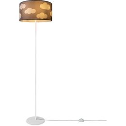 Paco Home Stehlampe »Luca Cosmo« E27 Stehlampe Kinderzimmer Stoff Lampenschirm Spielzimmer Wolken E27 Weiß