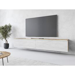 Inosign Lowboard &raquo;Vera, wahlweise mit oder ohne Beleuchtung&laquo; gefr&auml;ste MDF Front mit 3D Effekt, stehend und h&auml;ngend montierbar Kastanie eichefarben/...