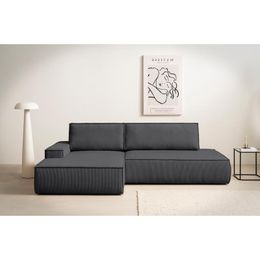 Home Affaire Ecksofa »SHERWOOD, Schlafsofa in L-Form offen (275cm), Cord, Leinenoptik« Schlaffunktion und Bettkasten, Kedernaht, hoher Sitz- &...