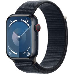 Apple Smartwatch »Watch Series 9 Aluminium« (4, 5 cm / 1, 77 ′′) Watch OS 10;EKG;Blutsauerstoff App;Herzfrequenz Mitternacht