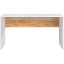 Germania Schreibtisch &raquo;Njavve Wangenschreibtisch mit Knieblende&laquo;, frei im Raum stellbar, Breite 140 cm, Made in Germany wei&szlig;