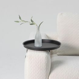 SPINDER DESIGN Tabletttisch &raquo;ROUND&laquo; Ausziehbarer Stahlarmtisch schwarz
