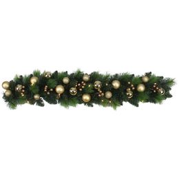 N&auml;ve N&Auml;VE LED Dekoobjekt &raquo;Noel, Weihnachtsdeko, L&auml;nge ca. 100 cm&laquo; LED-Board 1 Stk. Warmwei&szlig; Weihnachtsranke mit Kugeln und Beeren, Batteriebetrieb gr&uuml;n