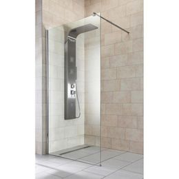Welltime Walk-in-Dusche »Tropea light« Inklusive verstellbarem Wandarm chromfarben Elegantes schlichtes Design