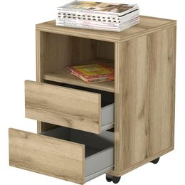 Inosign Rollcontainer &raquo;Agapi&laquo; B&uuml;rocontainer im modernen Design, 40x40x62 cm, 2 Schubk&auml;sten braun ABS-Kunststoff, Holzwerkstoff, Spanplatte