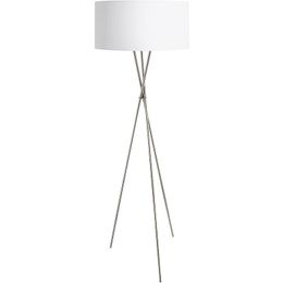 Eglo Stehlampe »FONDACHELLI« E27 Ø51 x H151, 5 cm / Hochwertige Stehlampe nickelfarben/weiß