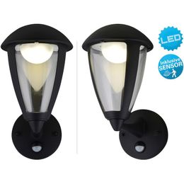 Näve NÄVE LED Außen-Wandleuchte »Clint« 1 Stk. Warmweiß Aluminium schwarz incl. Bewegungsmelder incl. 14x LED IP44 schwarz