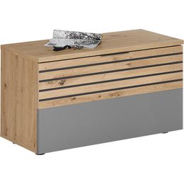 HBZ-MEBLE HBZ Schuhbank »Milan Garderobenbank, BxHxT 85x45x38 cm« 1 Stk. tlg. Mit 1 Klappe und 2 Fächer, belastbar bis 50 kg artisan eiche/grau + artisan eiche