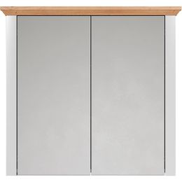 Home Affaire Spiegelschrank »Herzwill« Spiegelschrank mit 2 Glasböden - (B/T/H) 78/24/73 cm Lichtgrau Melamin / Artisan Eiche NB
