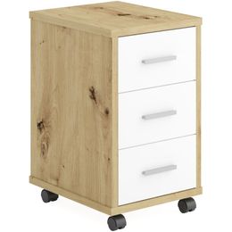 FMD Rollcontainer &raquo;Diego 2&laquo; mit 3 Schubk&auml;sten braun Holzwerkstoff