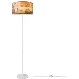 Paco Home Stehlampe »Luca Capri« E27 Kinder Lampe Stehlampe Stoff Lampenschirm Babyzimmer Feuerwehr Weiß