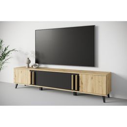 Inosign Lowboard »Helsinki, TV-Kommode Breite 180cm« 1 Stk. tlg. modernes Design, 3 Klapptüren eichefarben Artisan+graphite schwarz matt Moderne...