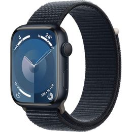 Apple Smartwatch »Watch Series 9 Aluminium« (4, 5 cm / 1, 77 ′′) Watch OS 10;EKG;Blutsauerstoff App;Herzfrequenz Mitternacht