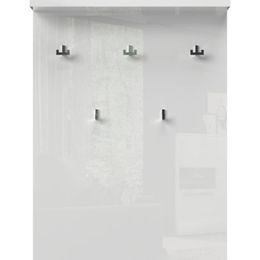 Places of Style Garderobenpaneel »Piano« hochwertig UV lackiert, Breite 76 cm Kristallweiß Hochglanz FSC -zertifizierter Holzwerkstoff