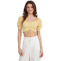 Roxy Shirttop &raquo;Flirty Walk&laquo; Ochre Woodblock Ditsy L L Stoff: Baumwollelastan-Mischgewebe