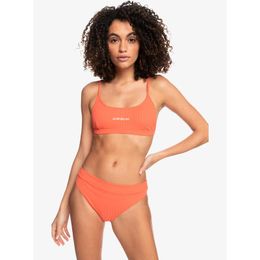 Quiksilver Bandeau-Bikini-Top »Logo Scoop« Guava XS - Cup B Cup B XS Stoff: Texturierter Rippstrick