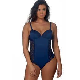After Eden Body mit Spitze, verstellbare Träger, mit Bügel, vorgeformte Cups, feminin dark blue 80 - Cup C Cup C 80 Damen-Body von After Eden