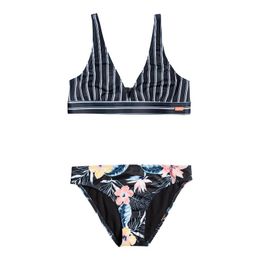 Roxy Bandeau-Bikini »Flowers Addict« Anthracite S Rg Tropical Breez 14(155-164cm) - Cup B Cup B 14(155-164cm) Stoff: Weicher, ,...