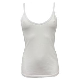 MY BASIC Unterhemd »Singlet cotton« 3er Pack, Spaghetti-Träger, V-Ausschnitt, Baumwollmix, elastisch, basic, bequem White S S Top von My Basic