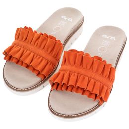 Ara Pantolette »KENT«, Slides, Flats, Sandale mit geraffter Bandage orange 43 43 Pantolette mit geraffter Bandage
