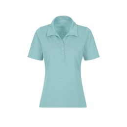 TRIGEMA Poloshirt »Poloshirt aus Baumwolle mit Kristallsteinen« 1 Stk. tlg. gletscher S S DELUXE-Single-Jersey